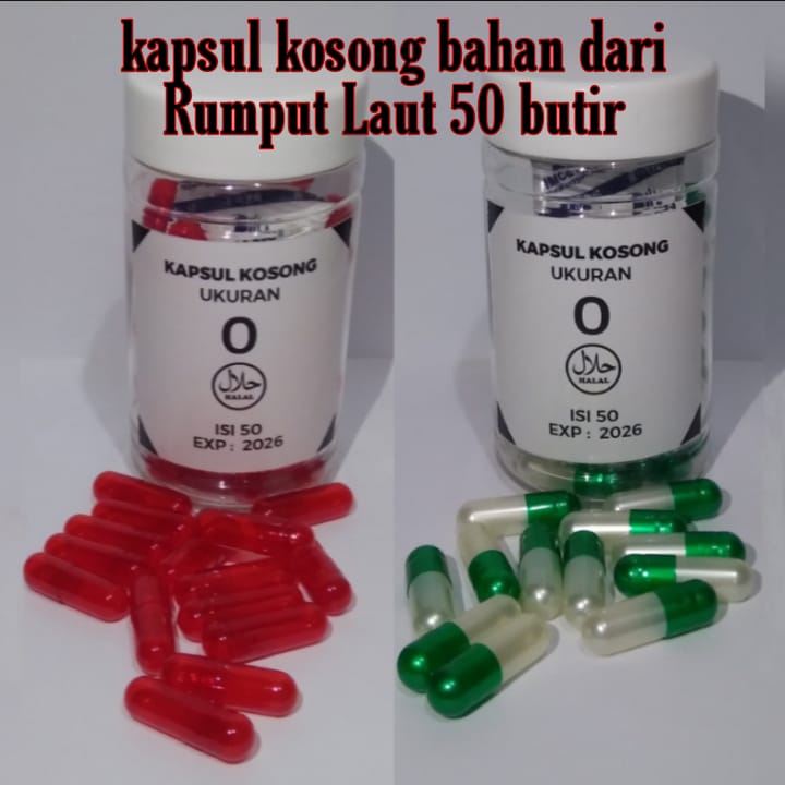 cangkang kapsul rumput laut / kapsul kosong rumput laut ukuran 0 (nol ...