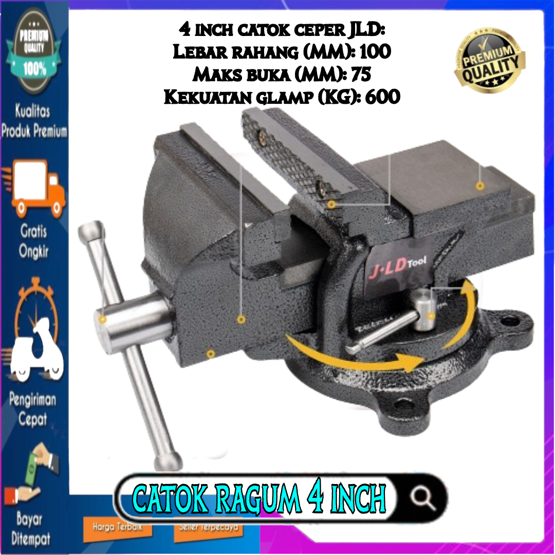 Vice Table Ragum Catok Meja Clamp Vise Besi 4 Inch Penjepit Serbaguna ...