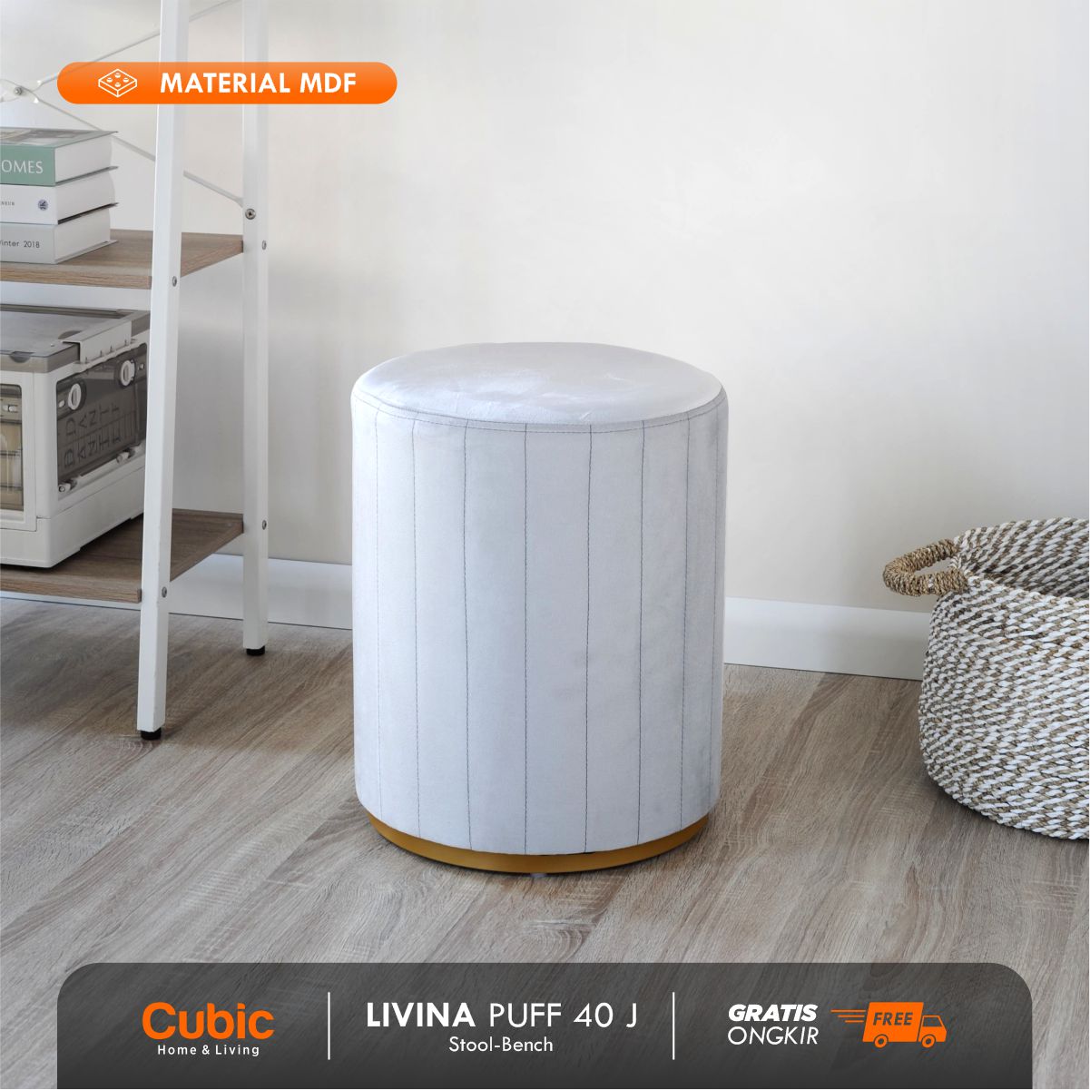 Cubic Puff Sofa Minimalis / Kursi Stool Bulat / LIVINA PUFF 40 J ...