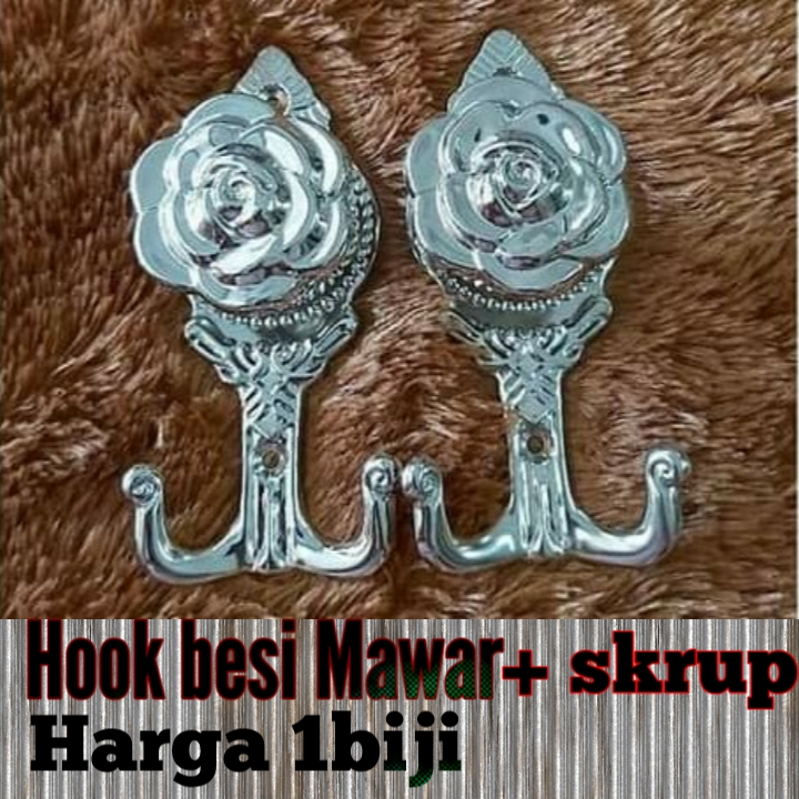 Hook besi mawar / cantolan besi mawar / Kaitan besi mawar / Tempat tali ...