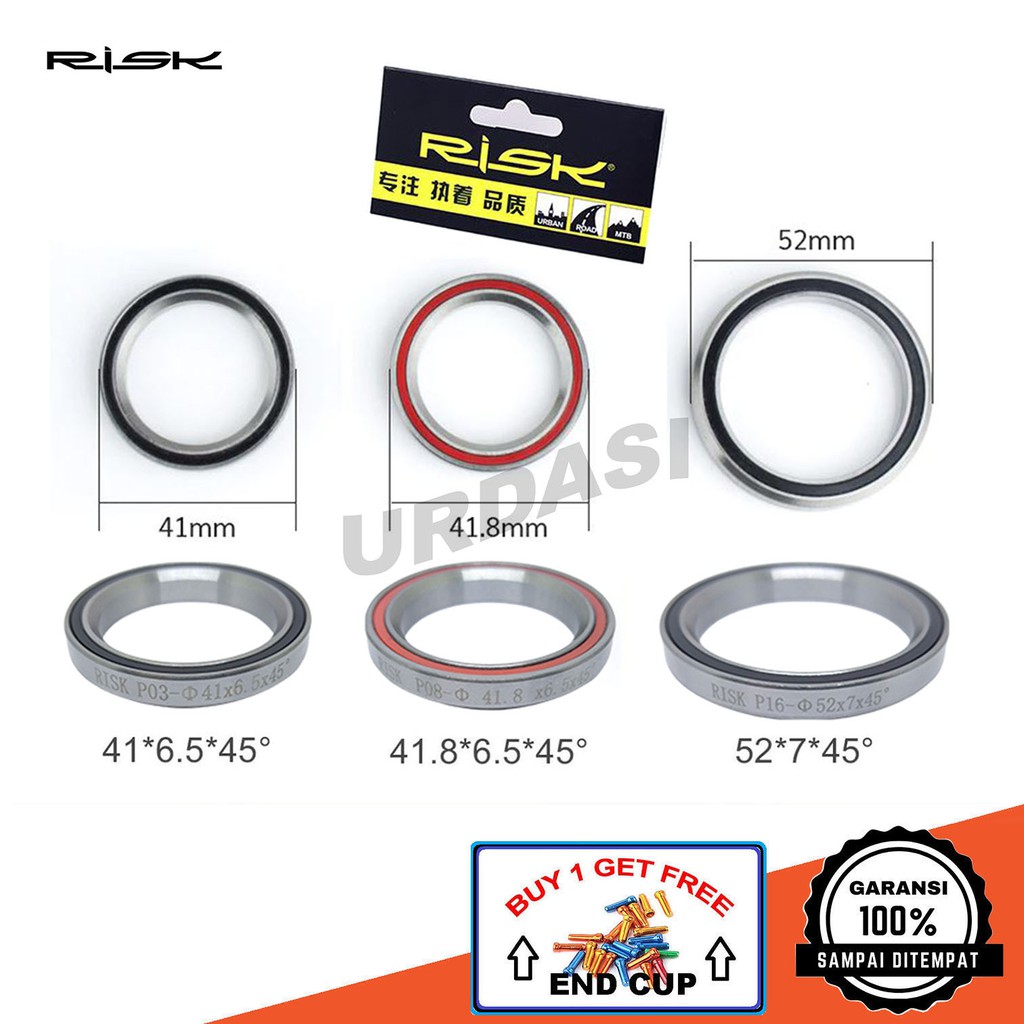 Bearing Headset Sepeda Mtb 41mm 41.8mm 52mm Tapared Straight Tappered ...