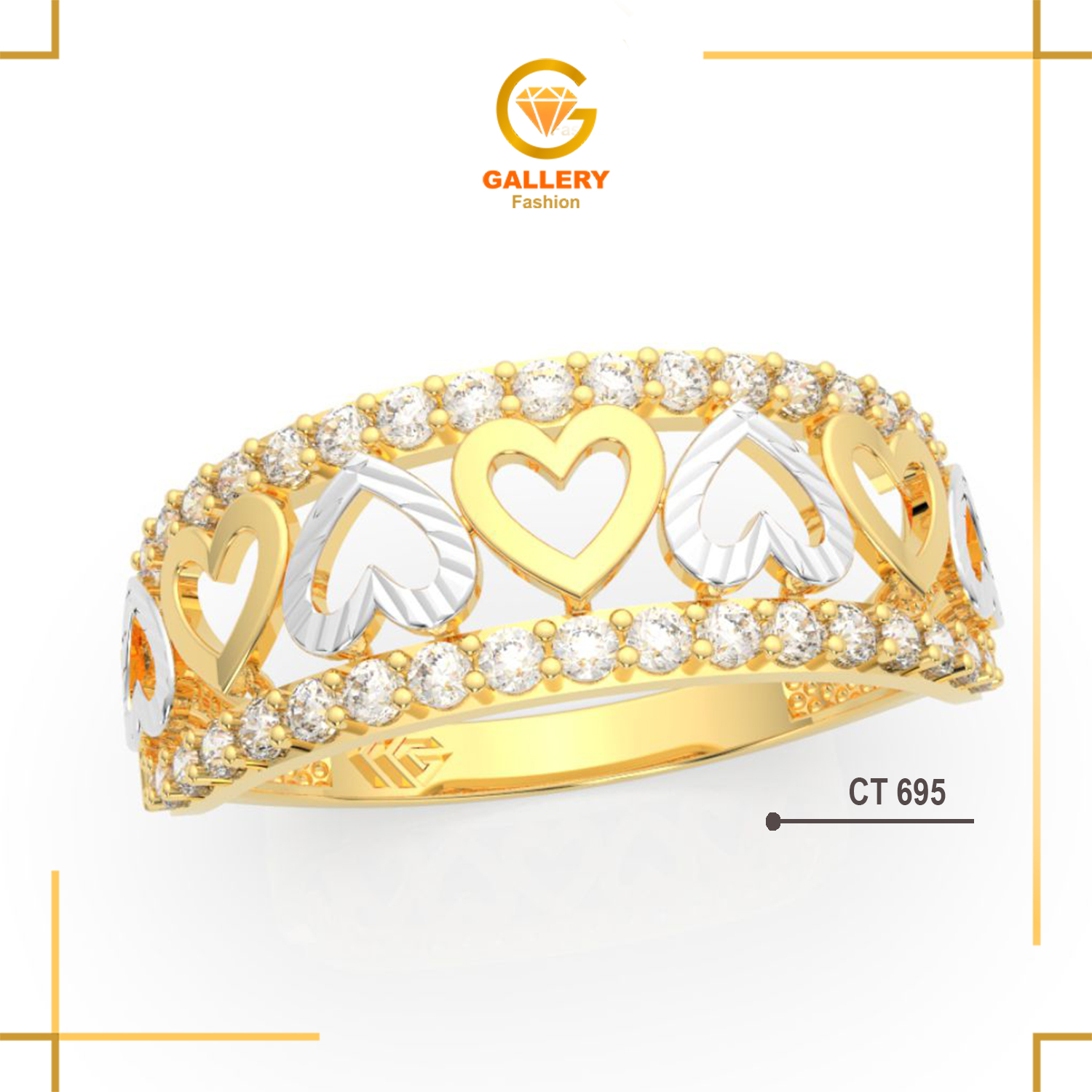 Cincin Emas 6K dan 8K Gold Variasi Garis Love CT 693 CT 695 CT 696 Ring ...