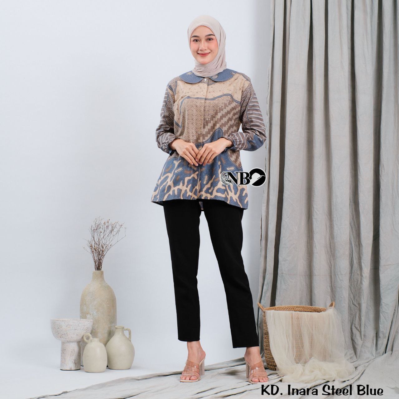 TREND Atasan Baju Batik Wanita Modern Blous Batik Kerja Cewek Remaja ...