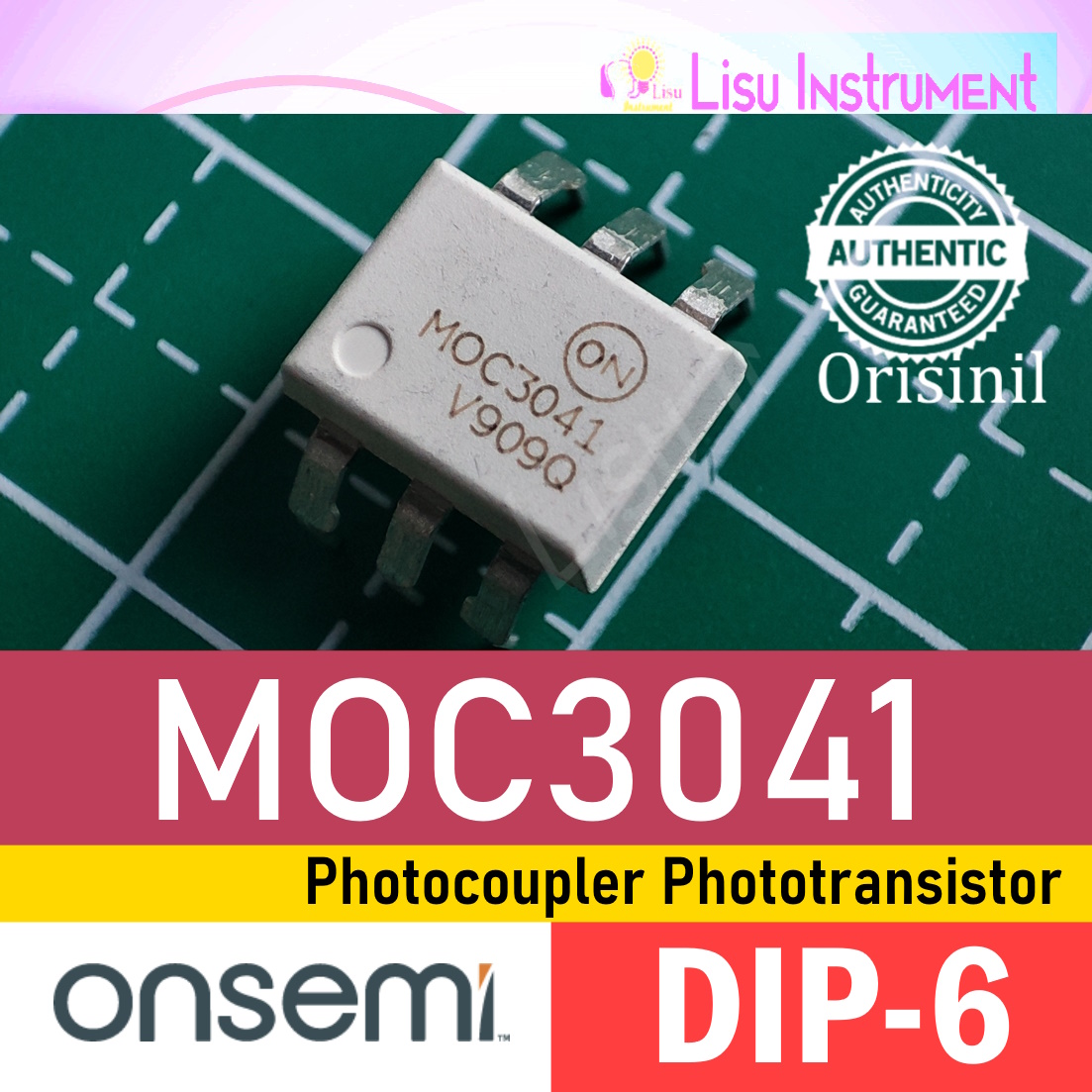 MOC3041 Zero-Cross Triac Driver Output Optocoupler DIP-6 Original onsemi | Lazada Indonesia