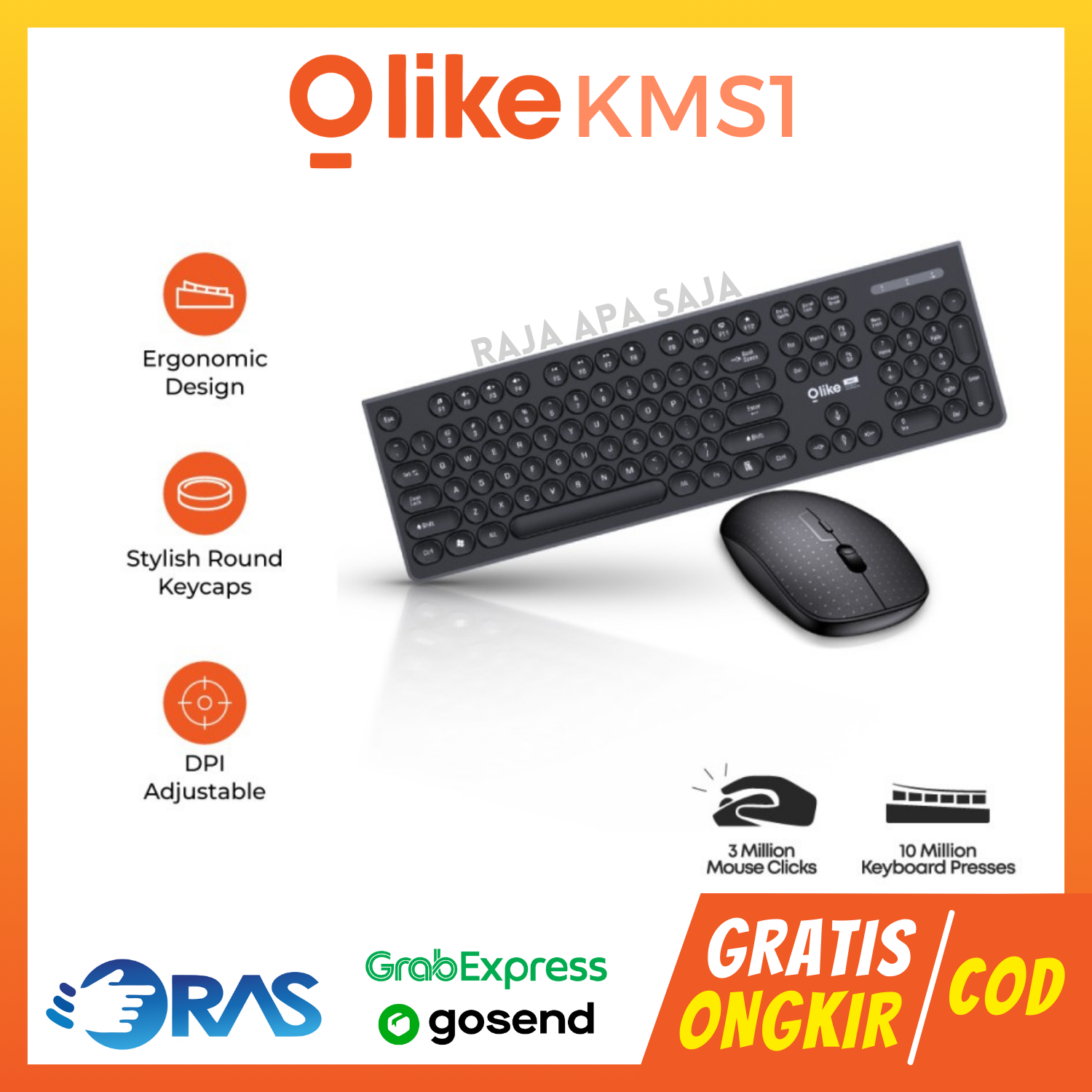 Keyboard Mouse Set Wireless Untuk Komputer PC Laptop Kantor Office TV ...