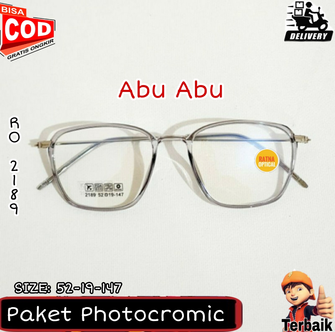 Ratna88 Frame Kacamata Pria Dan Wanita 2189 Photocromic Berubah Warna,Kacamata Minus,Plus,Cyl ...