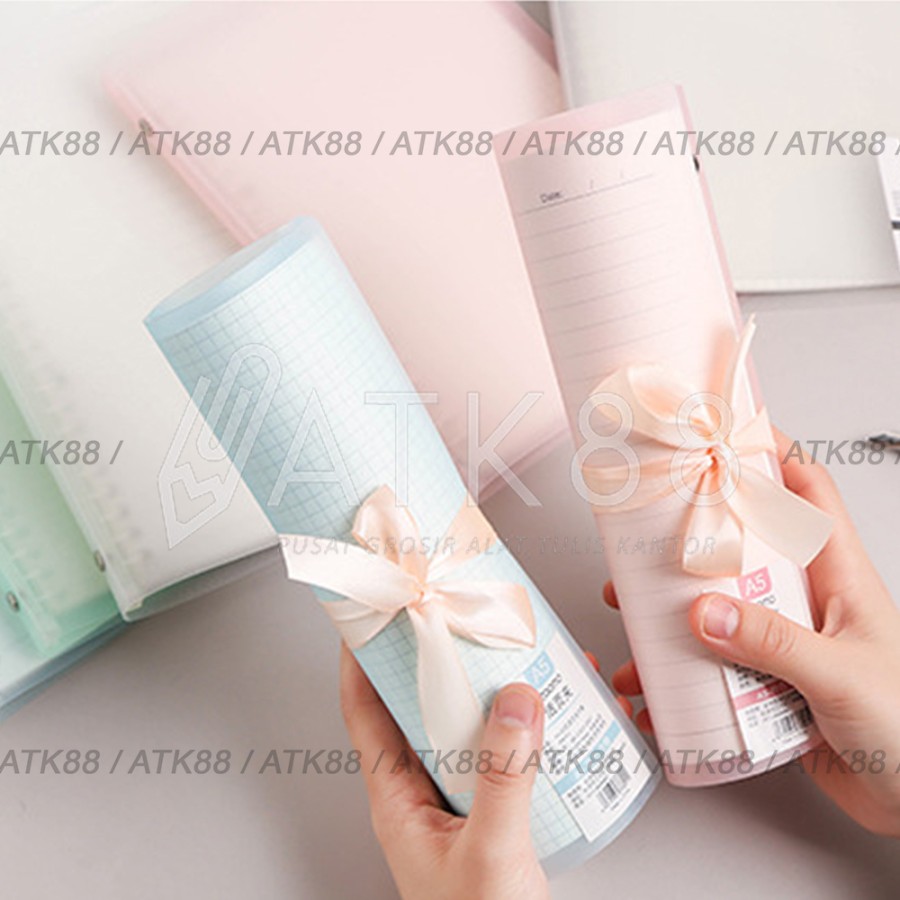 Buku Binder Pita Transparan Clear Bening A5 B5 Binder Loose Leaf ...