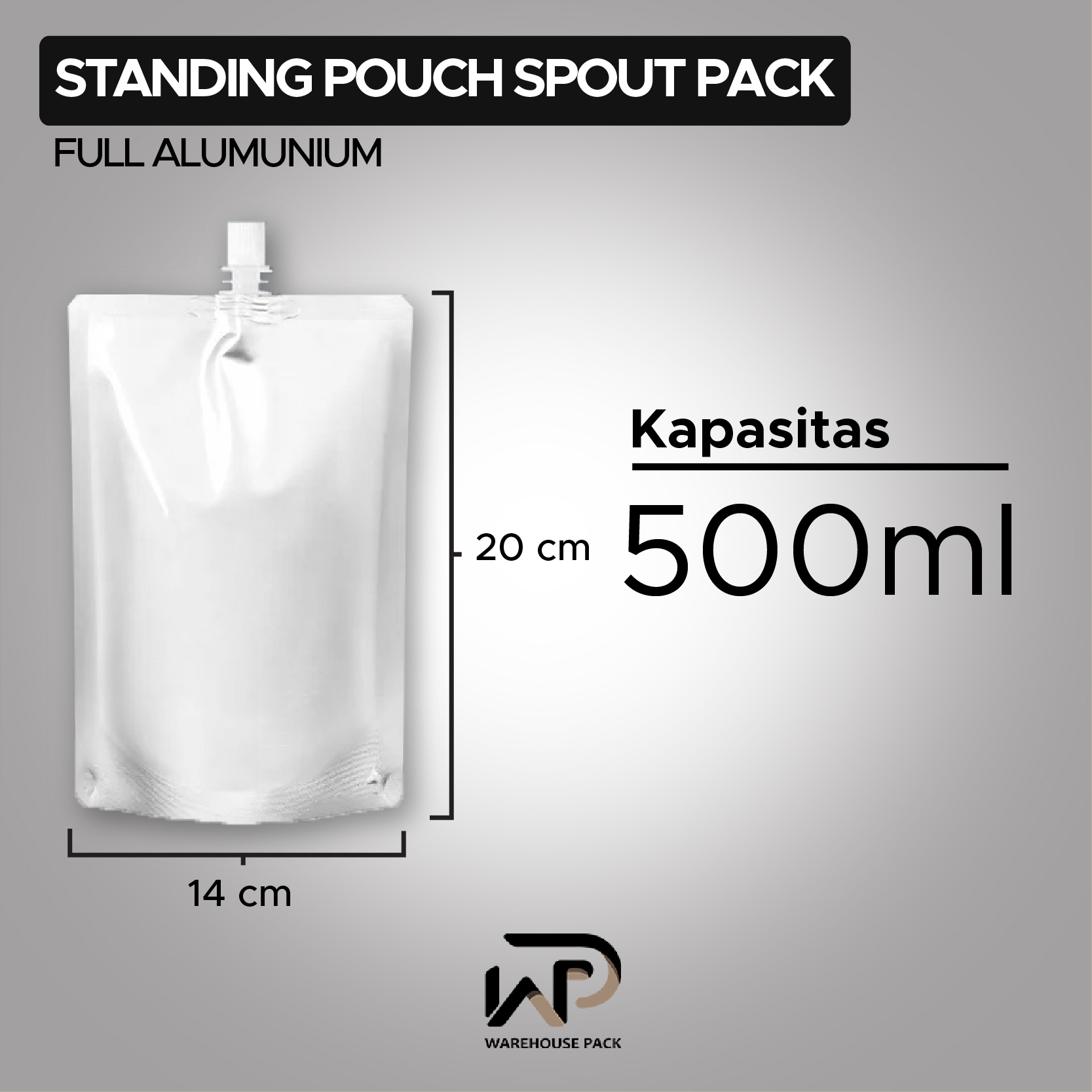 ( 10 Pcs ) Standing Pouch Spout Pack Full Alumunium | Kemasan Minuman ...
