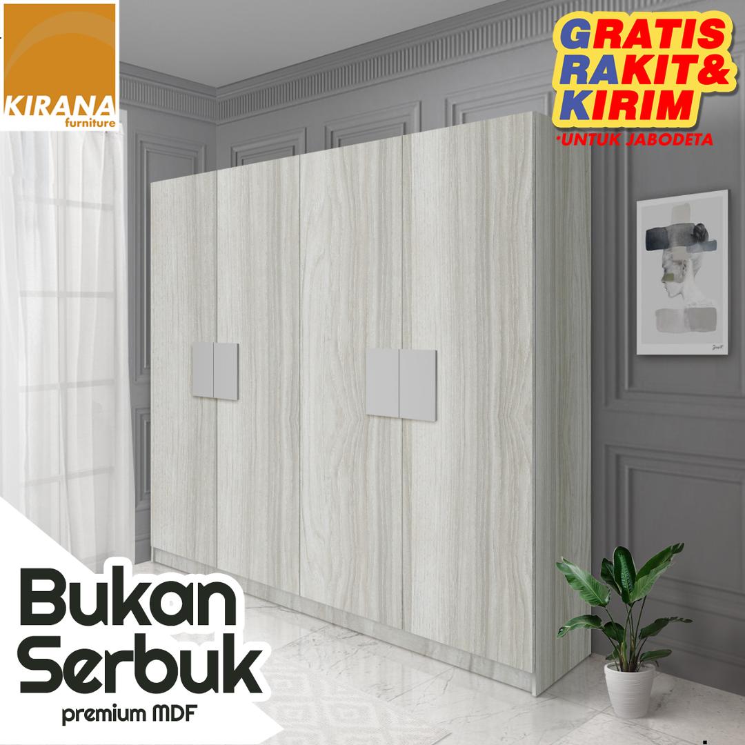 Kirana Lemari Pakaian / Lemari Baju Wardrobe 4 Pintu Modern Besar ...
