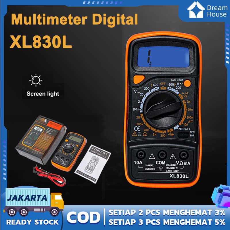 (Dikirim Dari Jakarta)New Digital Multimeter Xl830l Portable High Precision Digital Display ...
