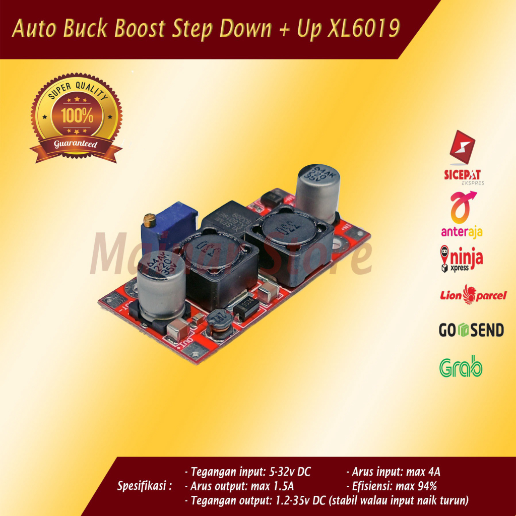 Red Auto Buck Boost Step Down Step Up XL6009 Converter | Lazada Indonesia