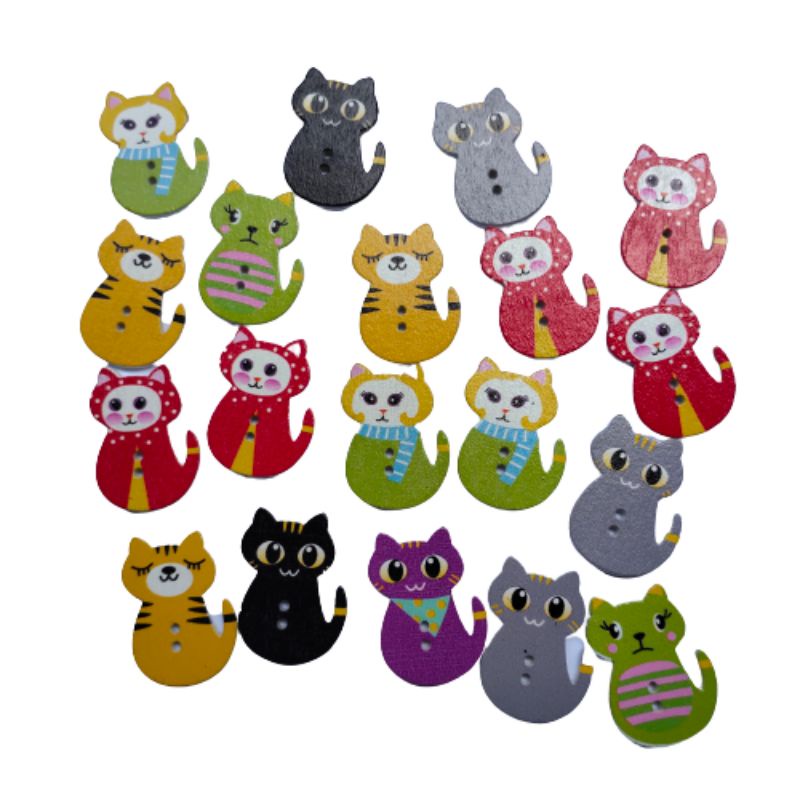 1pcs Kancing Kayu Scrapbook bentuk kucing Lucu | Lazada Indonesia