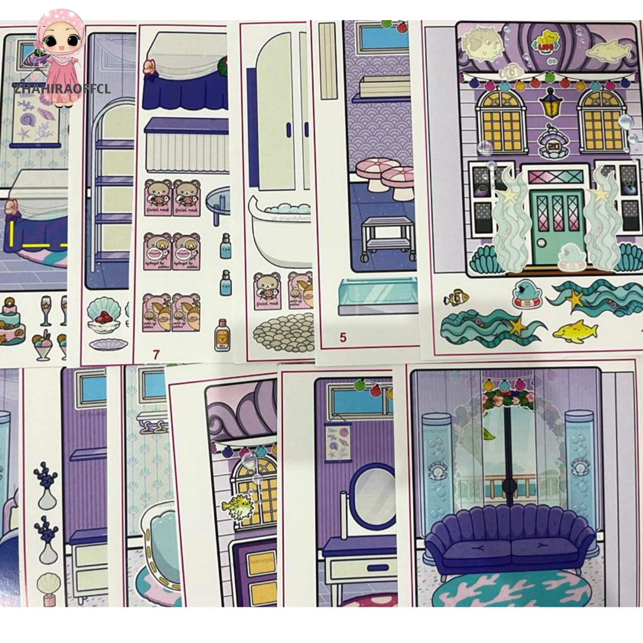 TOCA BOCA LIFE WORLD MERMAID PAPER DOLLS HOUSE QUIET BOOK MAINAN ...