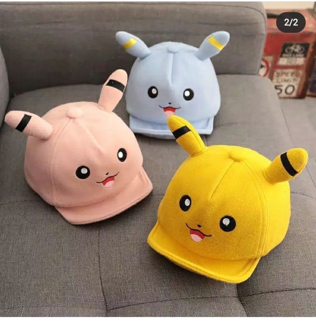 topi pikachu // topi anak karakter laki-laki dan perempuan // topi anak ...
