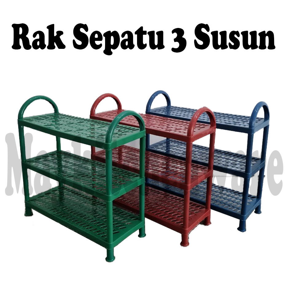 Rak Sepatu Plastik 3 Susun Tempat Sandal Sendal Shoes Shoe Rack Murah ...