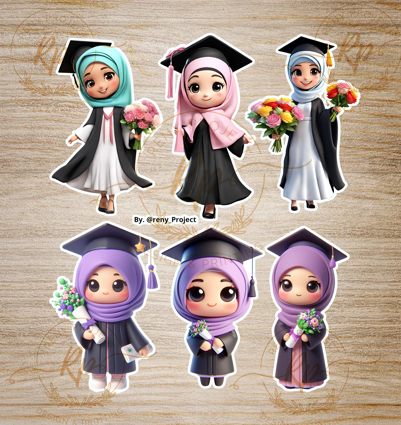 Kartun Wisuda | TROPPER Wisuda | Kartun Wisuda | GRADUATION | isi 8 pcs | Lazada Indonesia