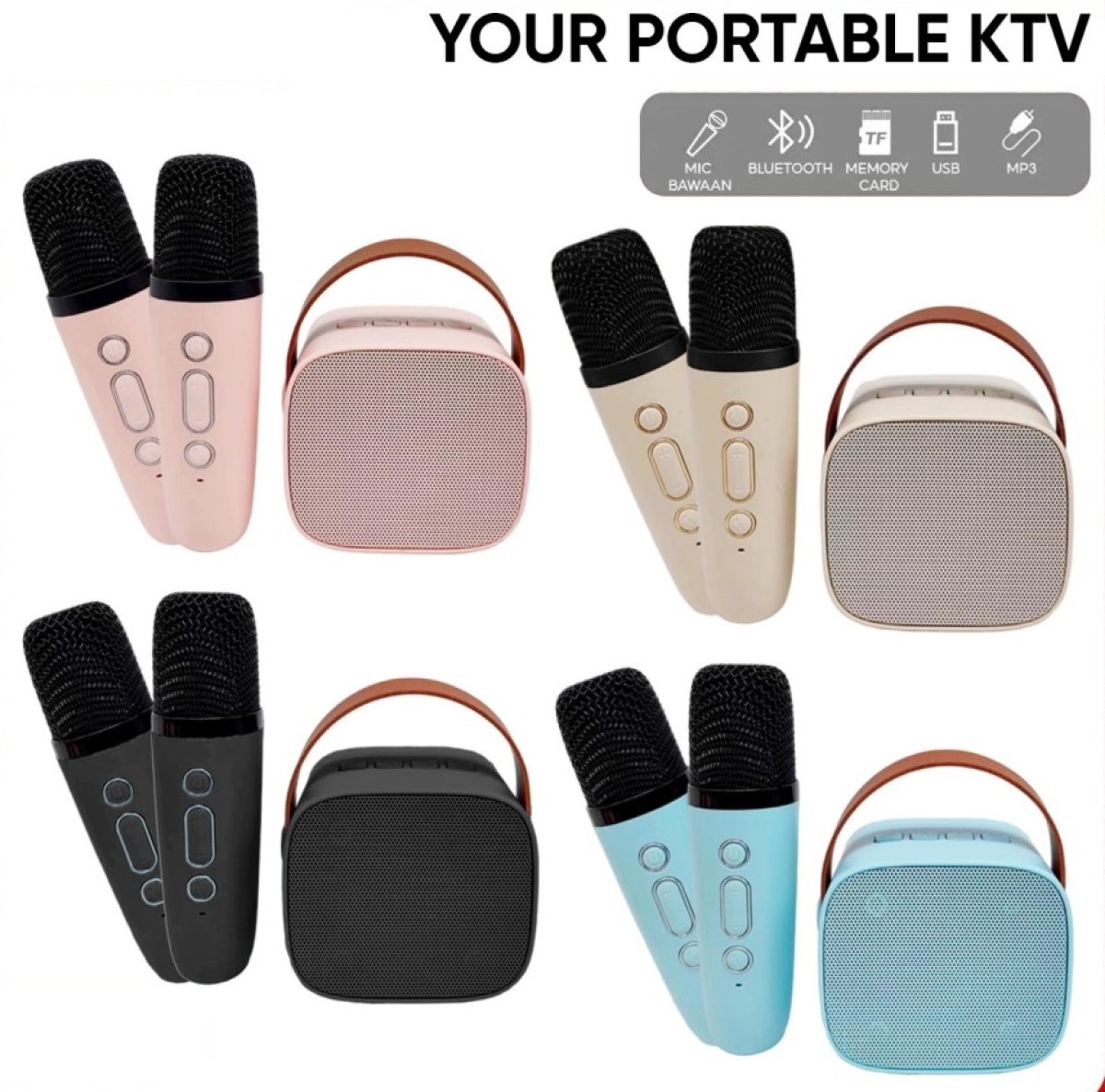 Speaker Bluetooth Mini K1 Portable Wireless Karaoke Speaker Set