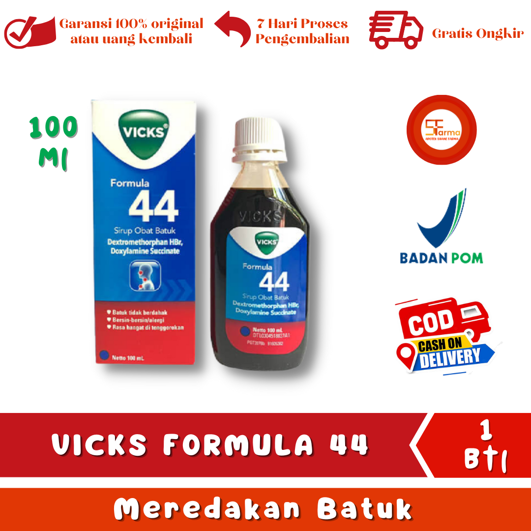 VICKS FORMULA 44 DEWASA 100 ML OBAT BATUK TIDAK BERDAHAK KERING ...