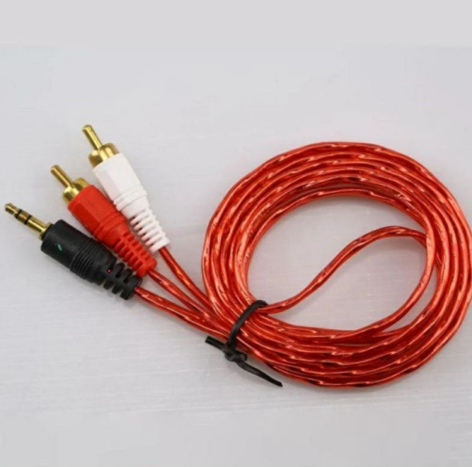 Kabel Jack Audio Aux To 2 Rca Transparan High Kualitas / Kabel Audio ...