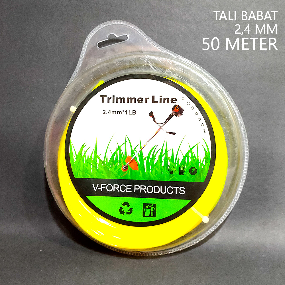 TRIMMER LINE TALI SENAR BABAT MESIN POTONG RUMPUT 2,4 MM*1 LB 50 METER ...