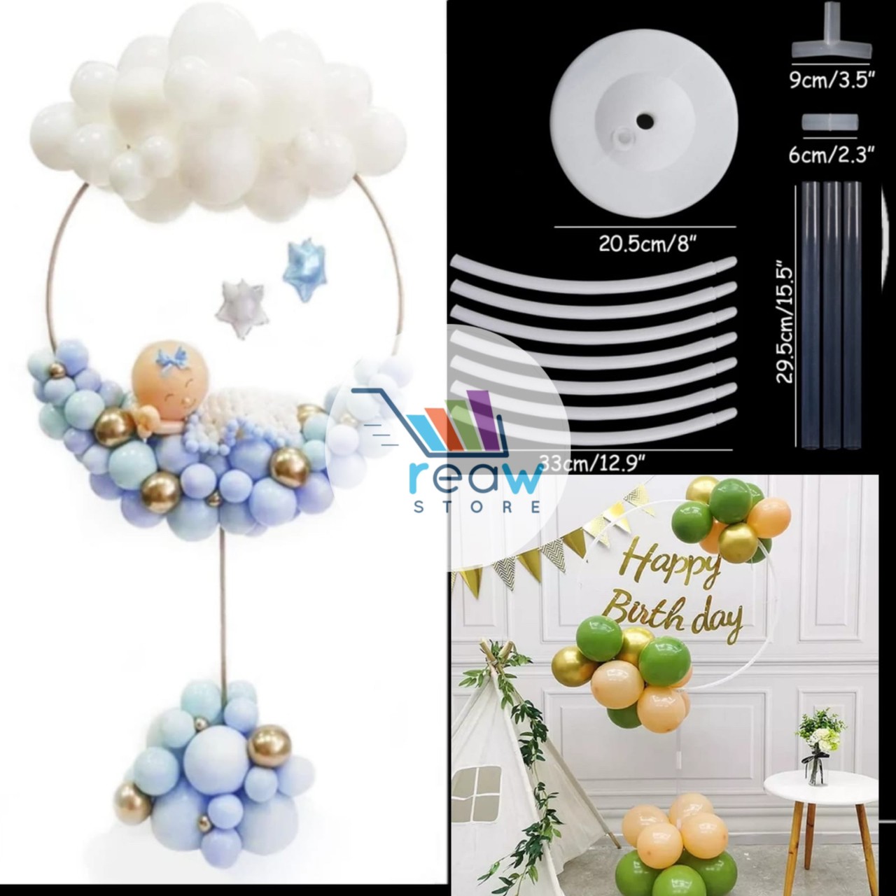 Round Standing Balloon Base / Tiang Dekorasi Balon Bulat Lingkaran ...
