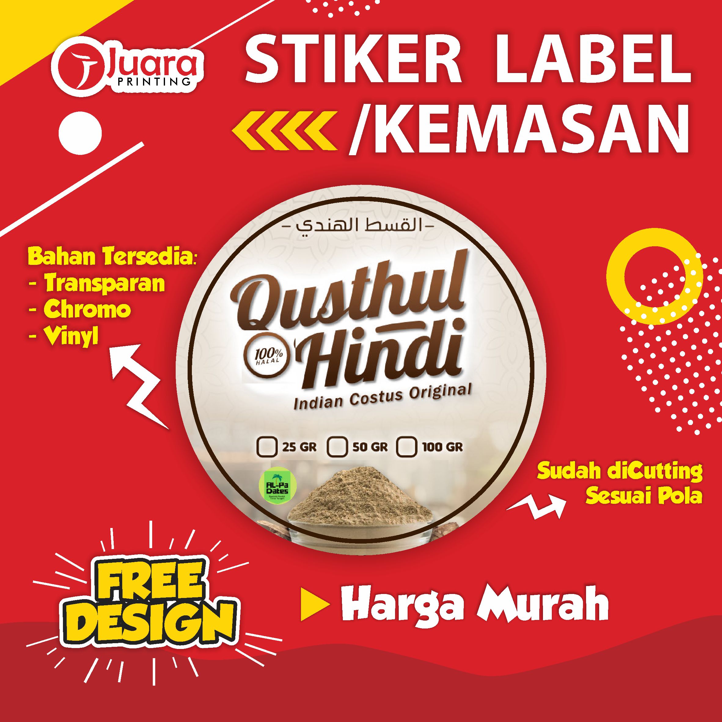 CETAK STIKER LABEL / KEMASAN CUSTOM LOGO TERMURAH GLOSSY TEBAL ANTI AIR ...