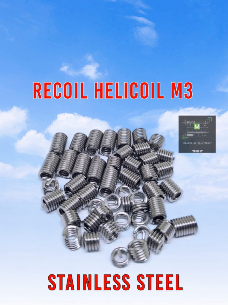 ms7 Thread Repair Recoil Helicoil M3 Stainless Steel 304 Perbaikan drat ...