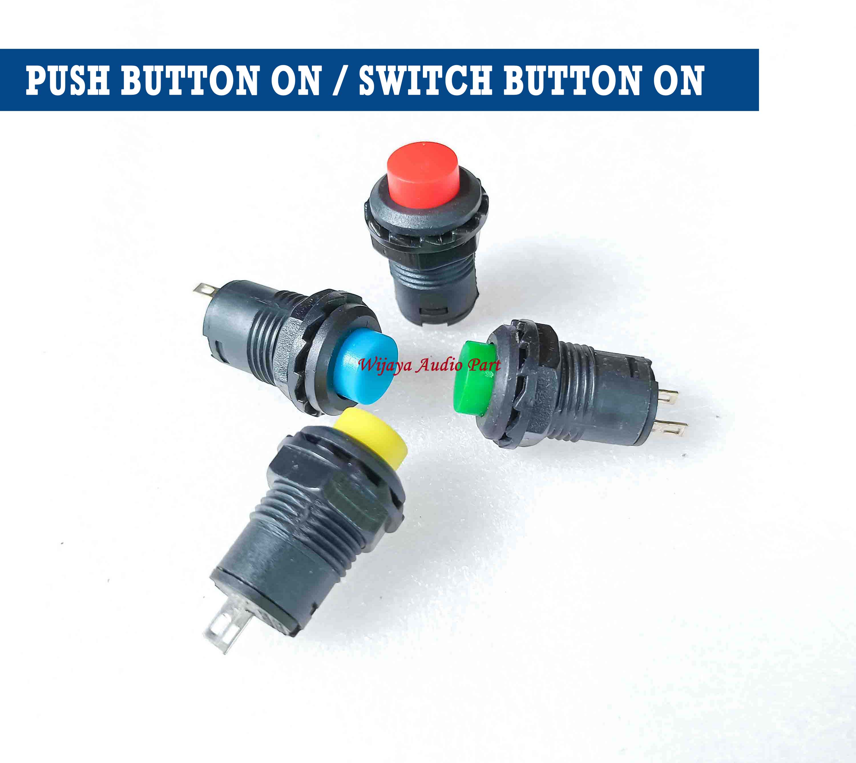 SWITCH SAKLAR PUSH BUTTON ON PUSH ON SEPERTI KLAKSON MOTOR PUSH ON ...