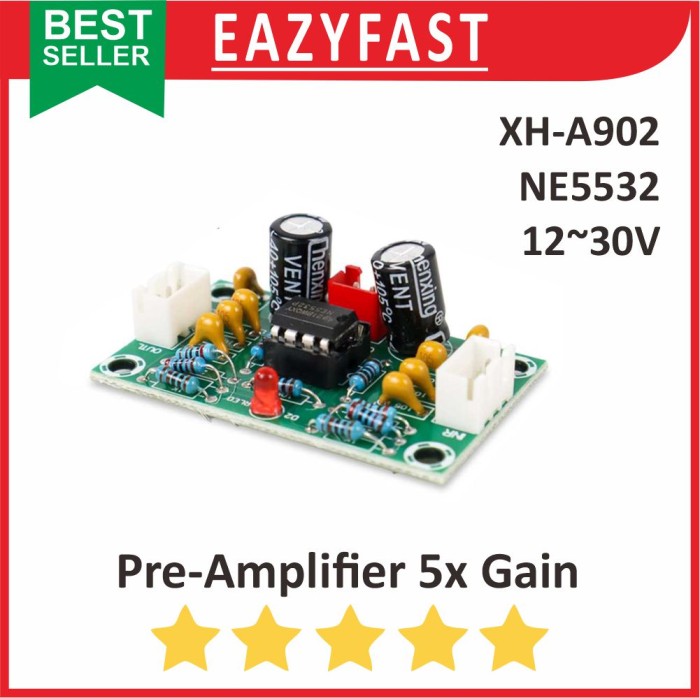 Preamp Pre Amp Amplifier NE5532 5x Gain Penguat Awal Ampli XH-A902 ...
