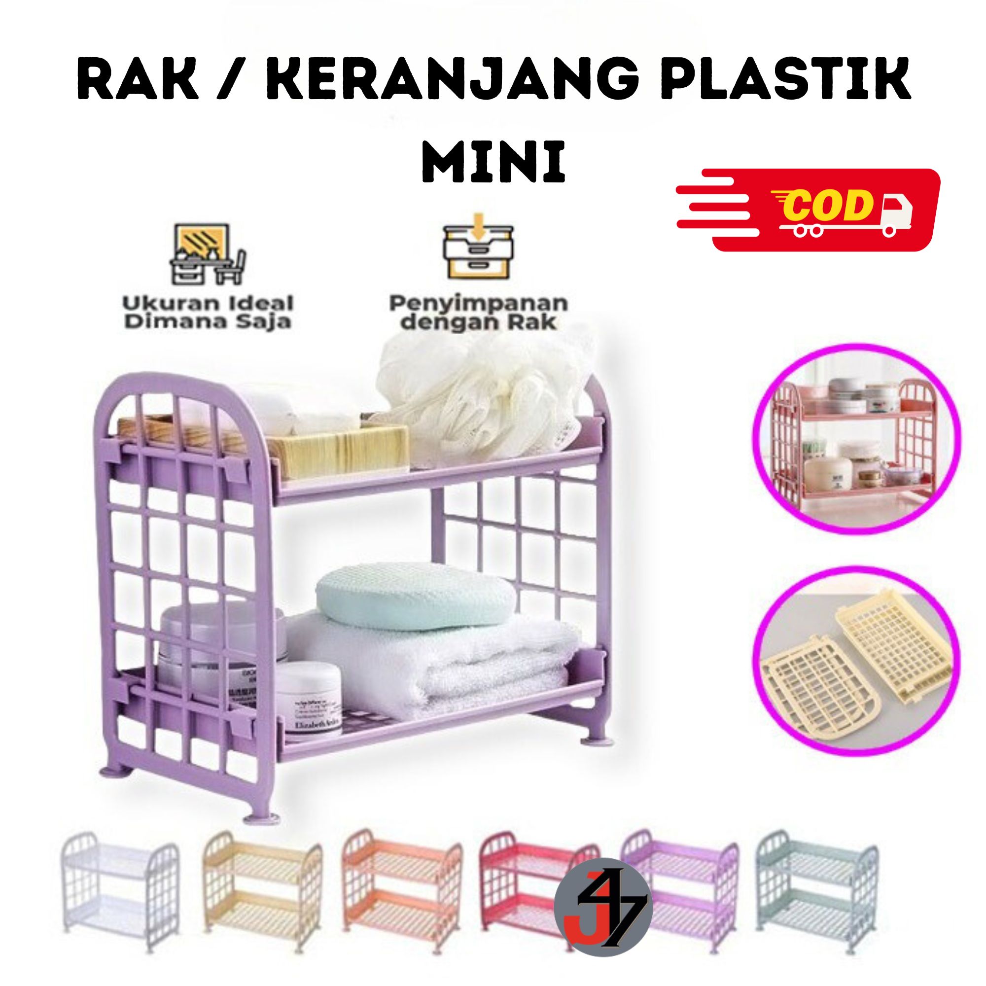 Rak Susun Plastik 2 Tingkat - Rak Susun 2 Mini Portable - Rak Meja ...