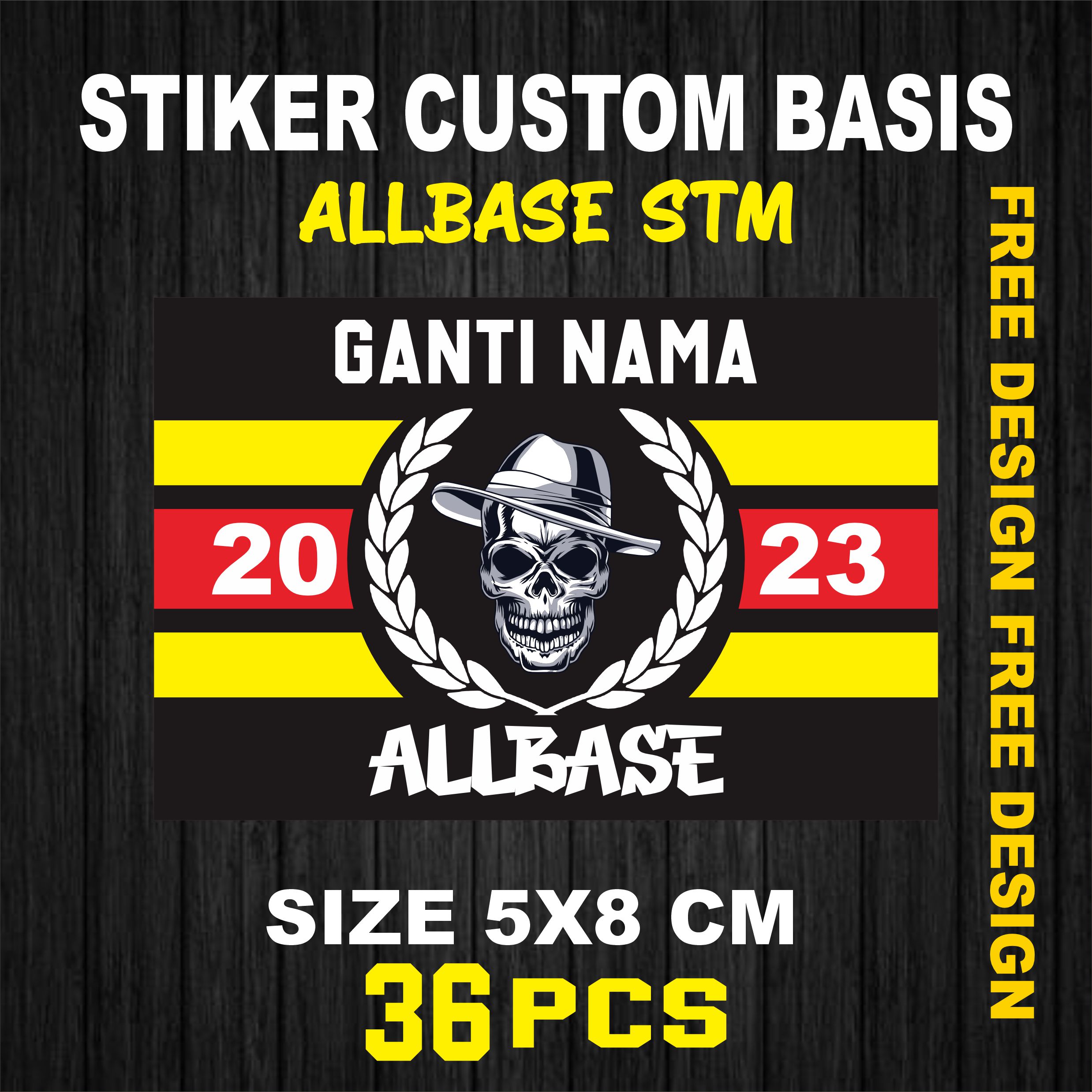 Stiker basis Custom Design sendiri Allbase | Lazada Indonesia