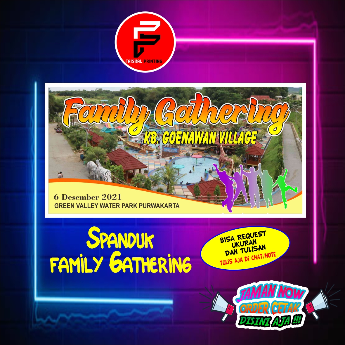 Spanduk Family Gatehring / Banner Rekreasi / Spanduk Custom Ukuran 2 x ...