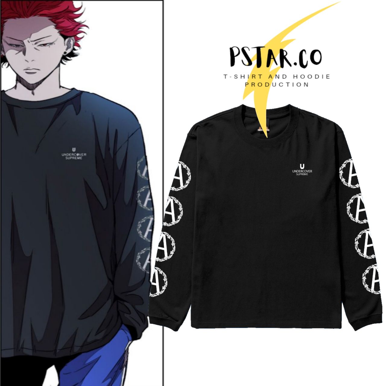 Kaos Lengan Panjang Anarchy Vinny Hong Windbreaker Manhwa Outfit ...