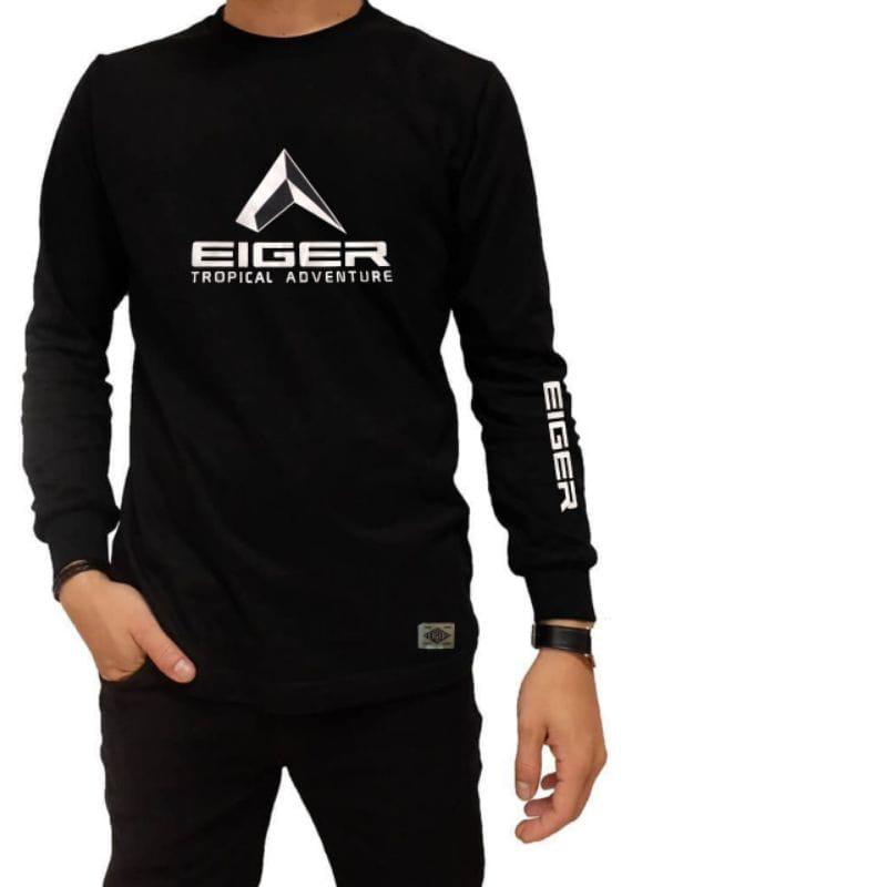 BAJU KAOS EIGER LENGAN PANJANG BAHAN 100% KATUN | Lazada Indonesia