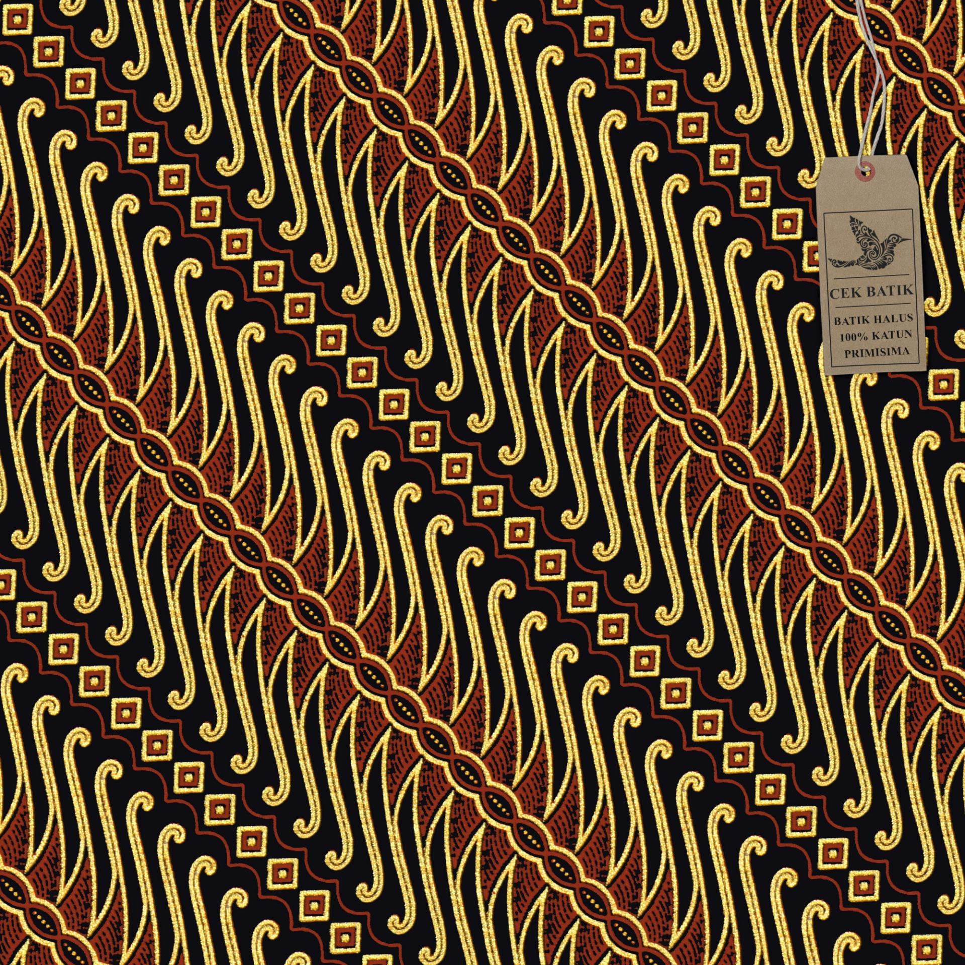 kain batik - Motif Prang Pancing Prada Jawa Berlapis Emas/Gold (Ukuran ...