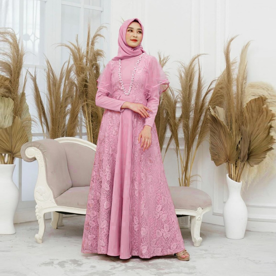 JUMBO Termurah!!! dan COD farasyia Gown gamis brokat tile mewah model ...