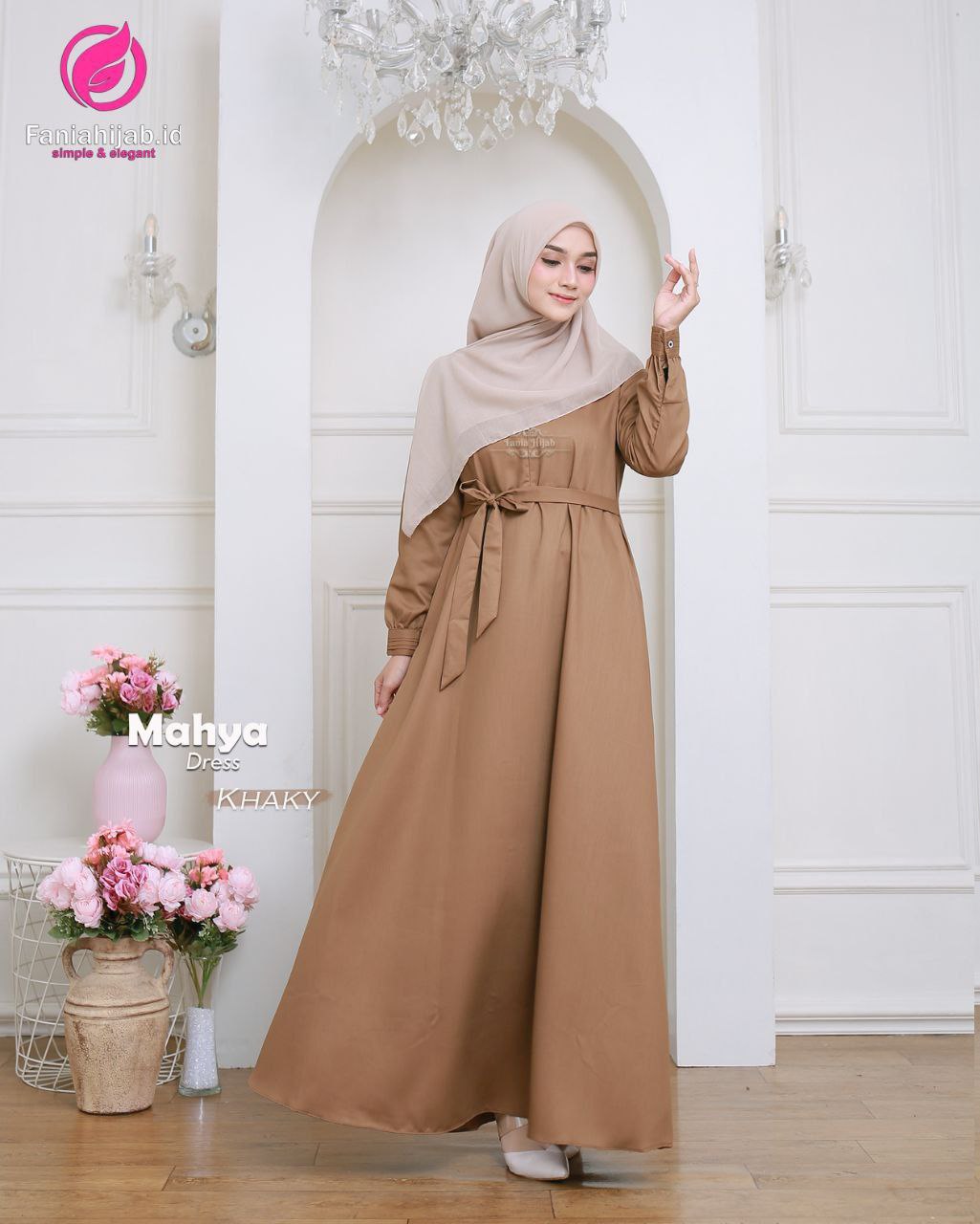 Mahya Dress seragam Khaki Simple Nyaman seragam Dinas Hitam putih pns ...
