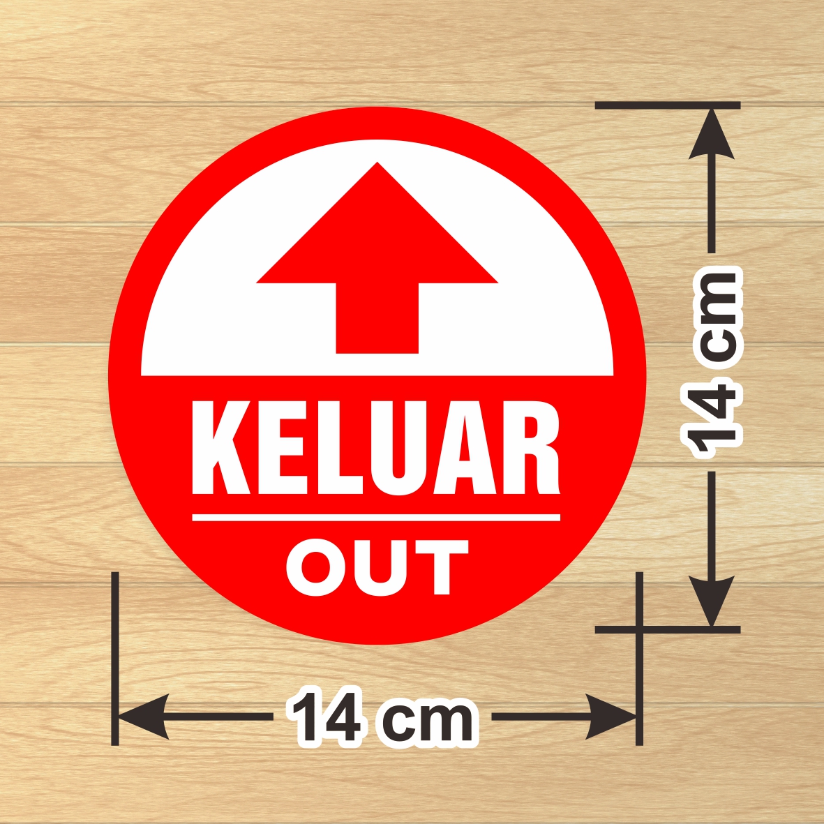 Stiker Tanda Masuk Keluar Sticker Label Bundar Vinyl Sign In Out ...