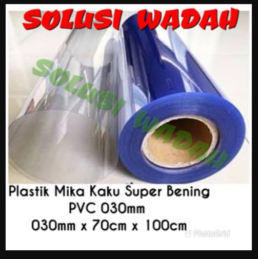 Plastik Mika Kaku Rigid PVC Super clear, Lebar 70cm Tebal 030mm ...