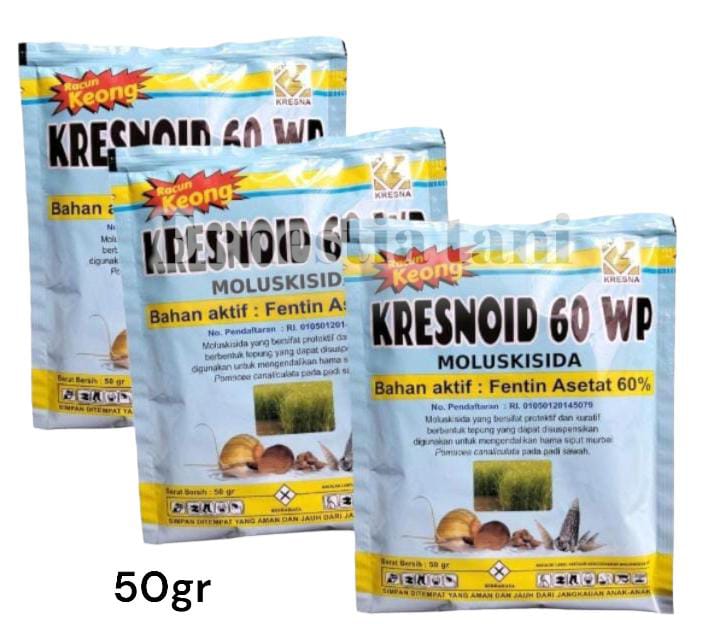 Racun Keong KRESNOID 50gr 60 WP RACUN SIPUT Bahan Aktif: Fentin Asetat ...