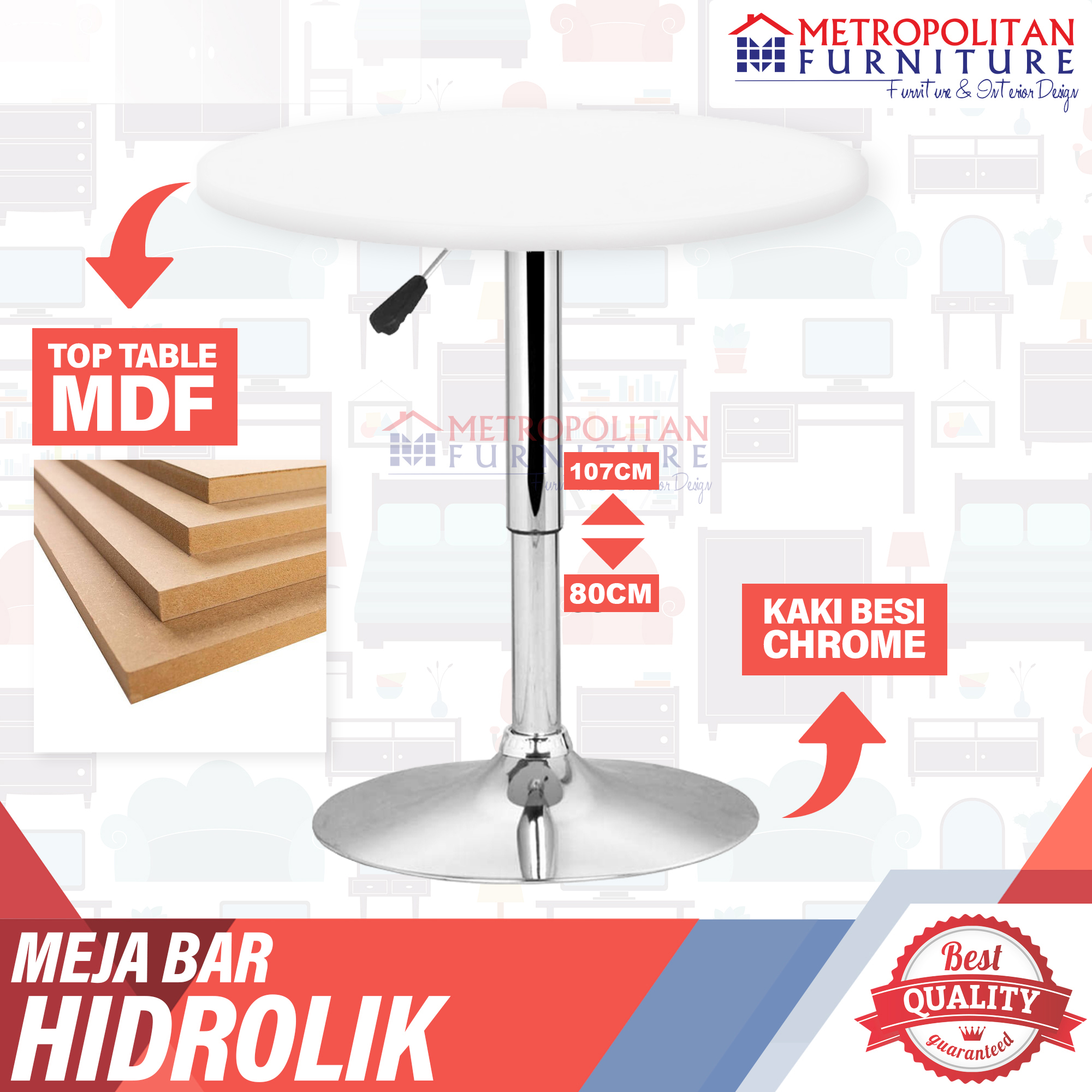 Mee Do Meja Bar Cafe Bulat Makan Teras Hidrolik Minimalis | Lazada Indonesia