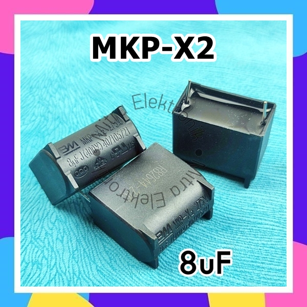 Kapasitor MKP-X2 8 Mikro Vertikal 275V AC Kapasitor Kompor Listrik ...