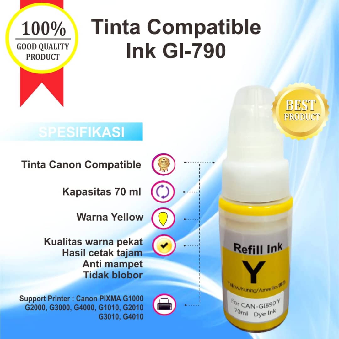 Tinta GI-790 Premium Refill Printer Canon G1010 G2010 G3010 G4010 G1000 ...