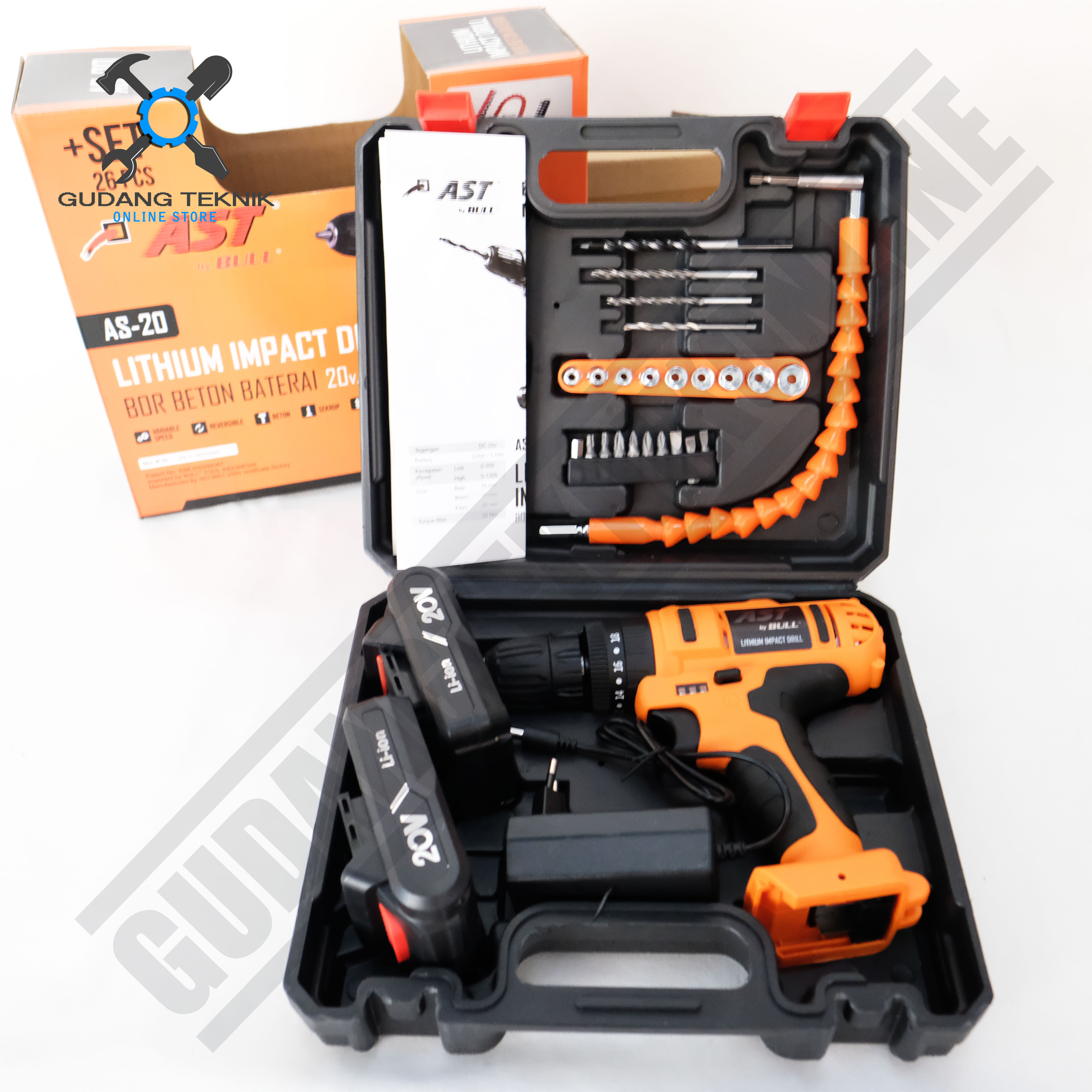 AST AS-20 / Bor Baterai Ast As 20 / Bor Cordless Impact Drill 20V Ast ...