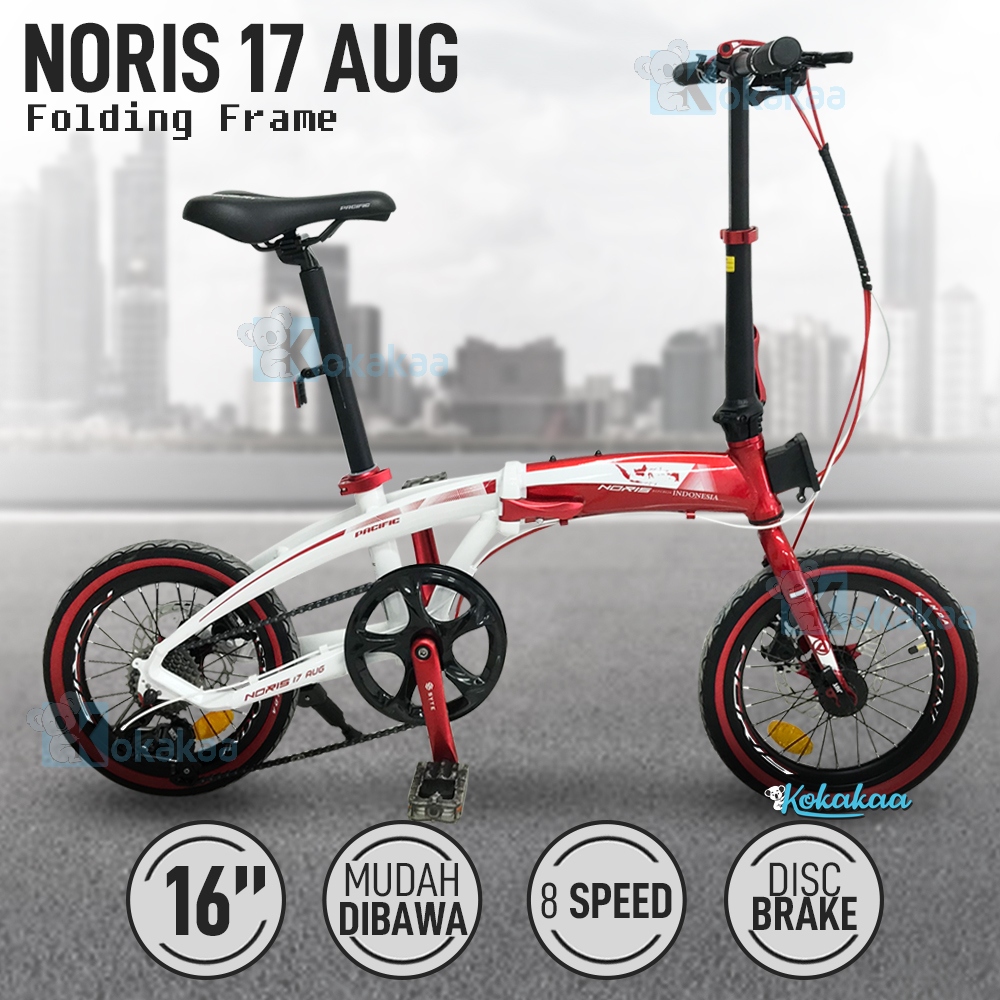 Sepeda Lipat PACIFIC Noris 17 Agustus Folding Bike 16 Inch - Merah ...