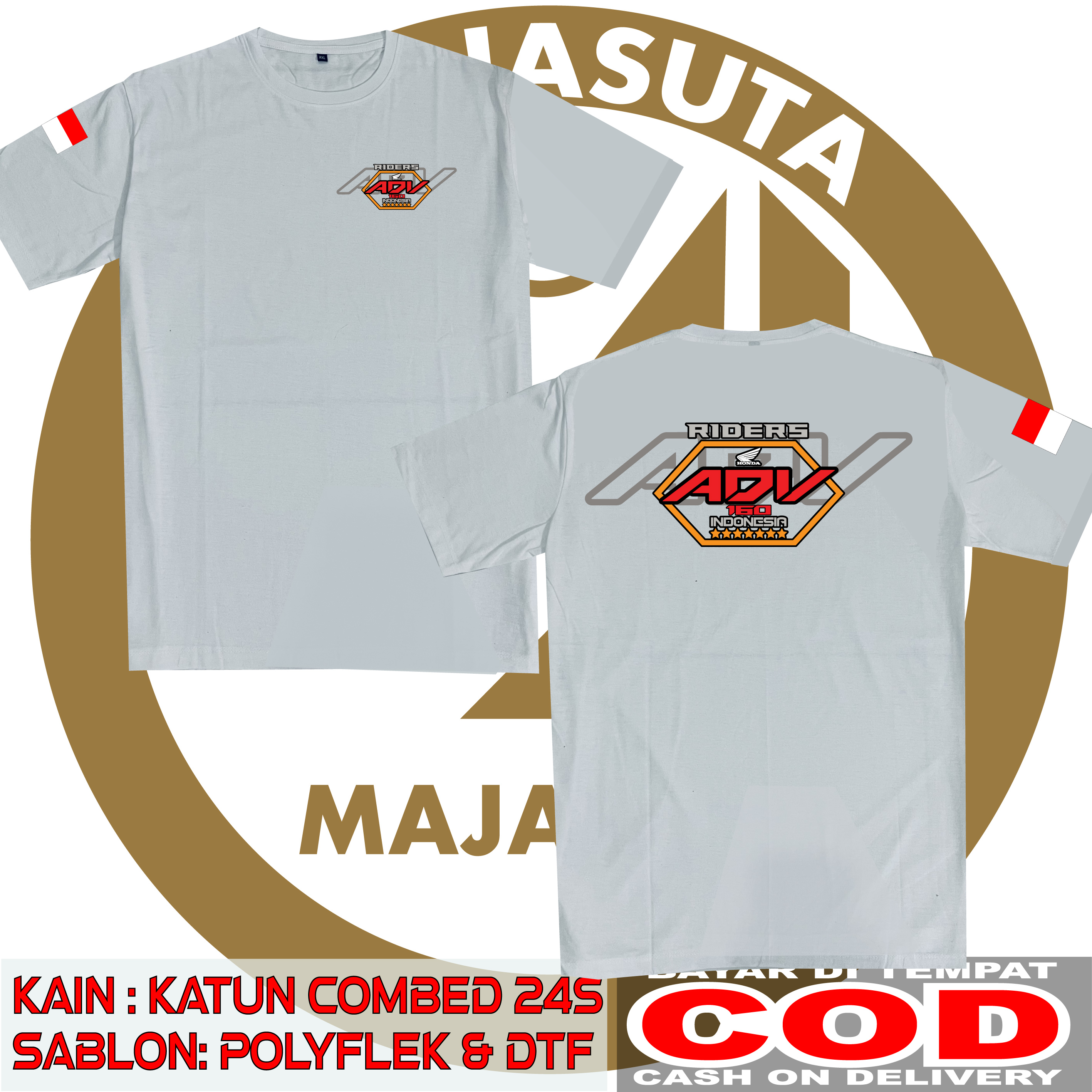 KAOS HONDA ADV 160 RIDER INDONESIA BAHAN KATUN COMBED 24S TEBAL SABLON DTF | Lazada Indonesia