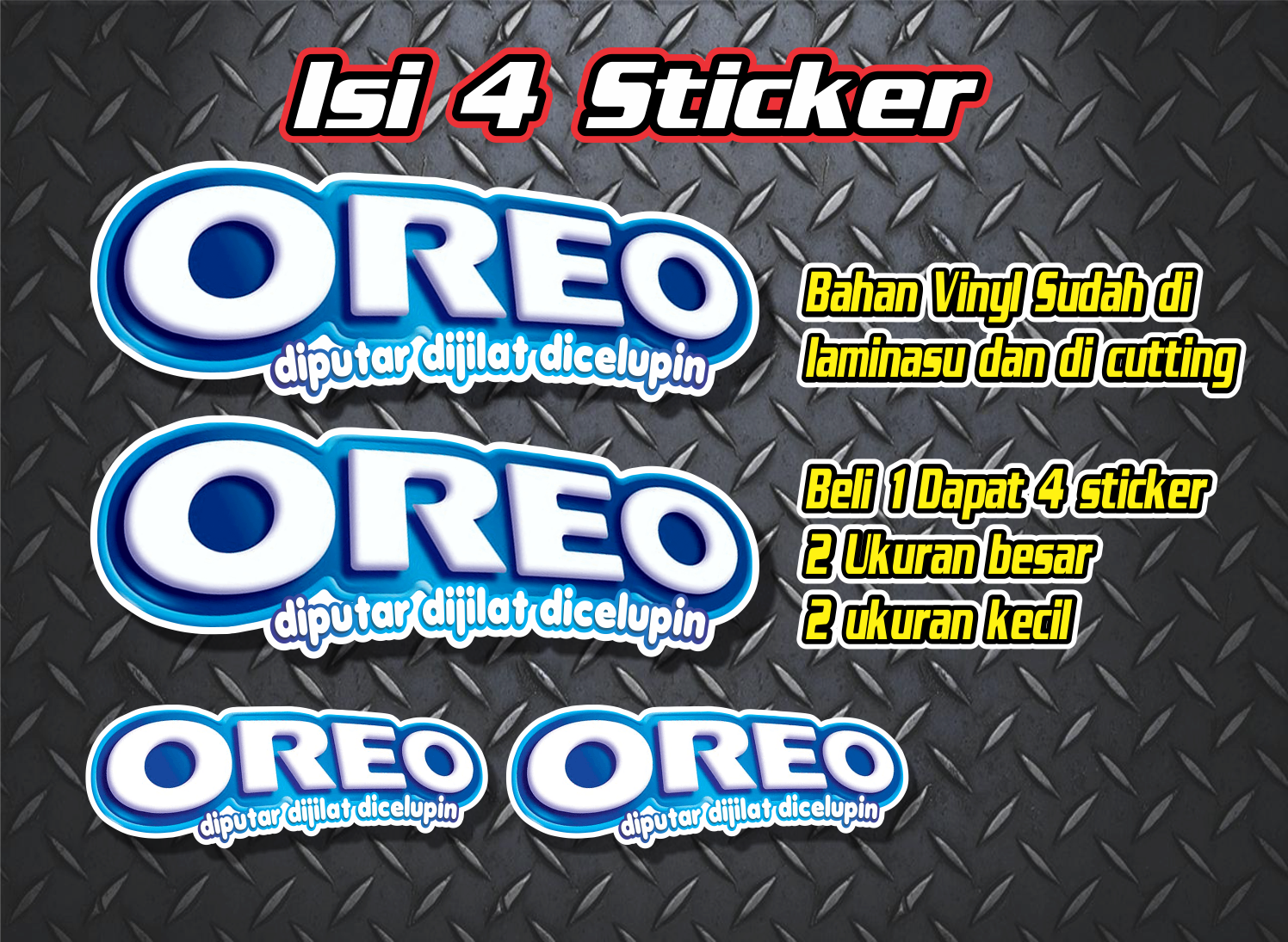 Sticker Oreo Printing Cutting isi 4 Sticker | Lazada Indonesia