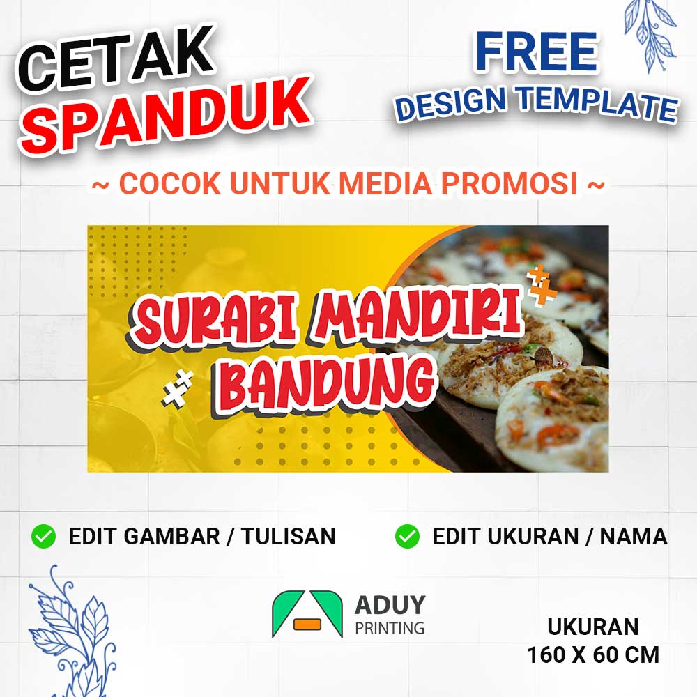 Cetak Spanduk Banner Surabi Bandung Ukuran 160x60 Bisa Kustom Ukuran ...
