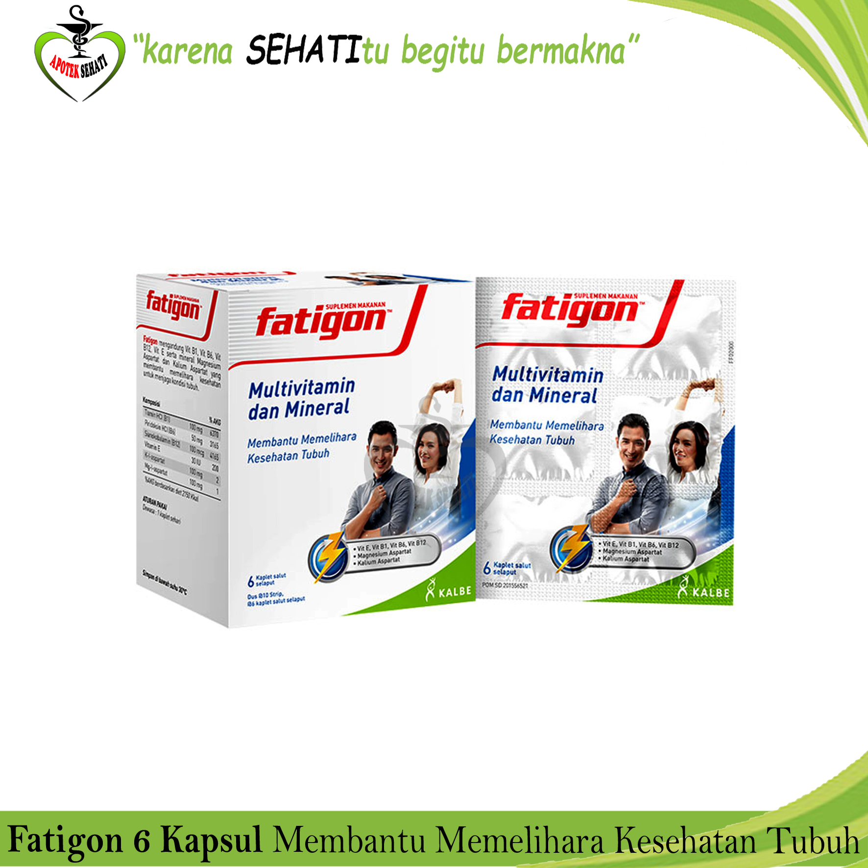 Fatigon Multivitamin dan Spirit Suplemen Daya Tahan Tubuh Perstrip 6 ...