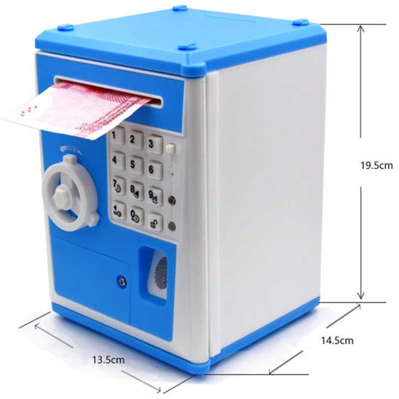 Fingerprint Electronic Piggy Bank ATM Password Money Box Cash Coin ...
